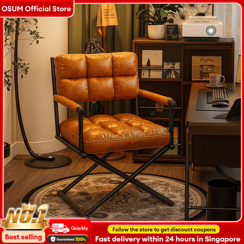 Ergonomic Office Chair – Leather ComputerChair with Armrest, Swivel ...