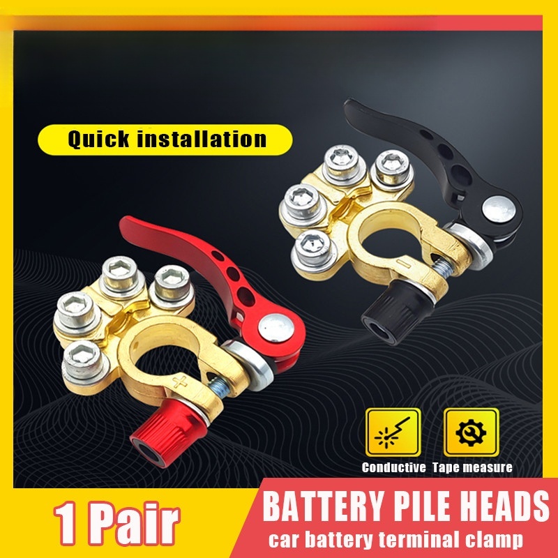 2pcs Tinned Brass Car Battery Terminal Clamps - Quick Release ...
