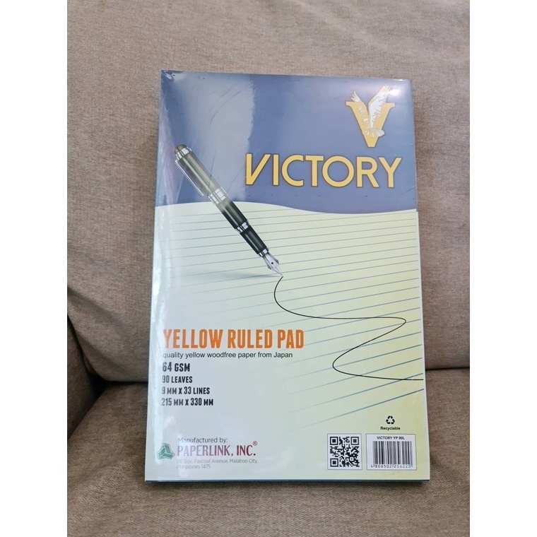 Victory Yellow Pad with High-Quality Woodfree Paper, 90 Leaves, 60gsm ...