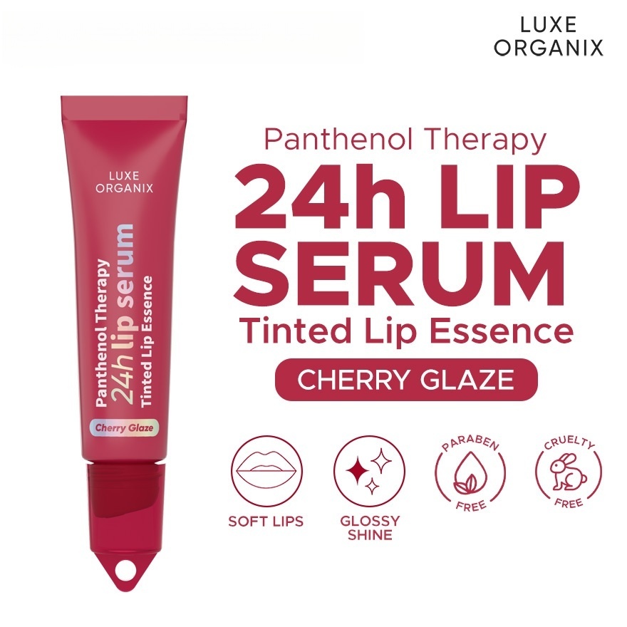 Luxe Organix Cherry Glaze Tinted Lip Essence with 24H Panthenol Therapy for Soft, Glossy Lips ...