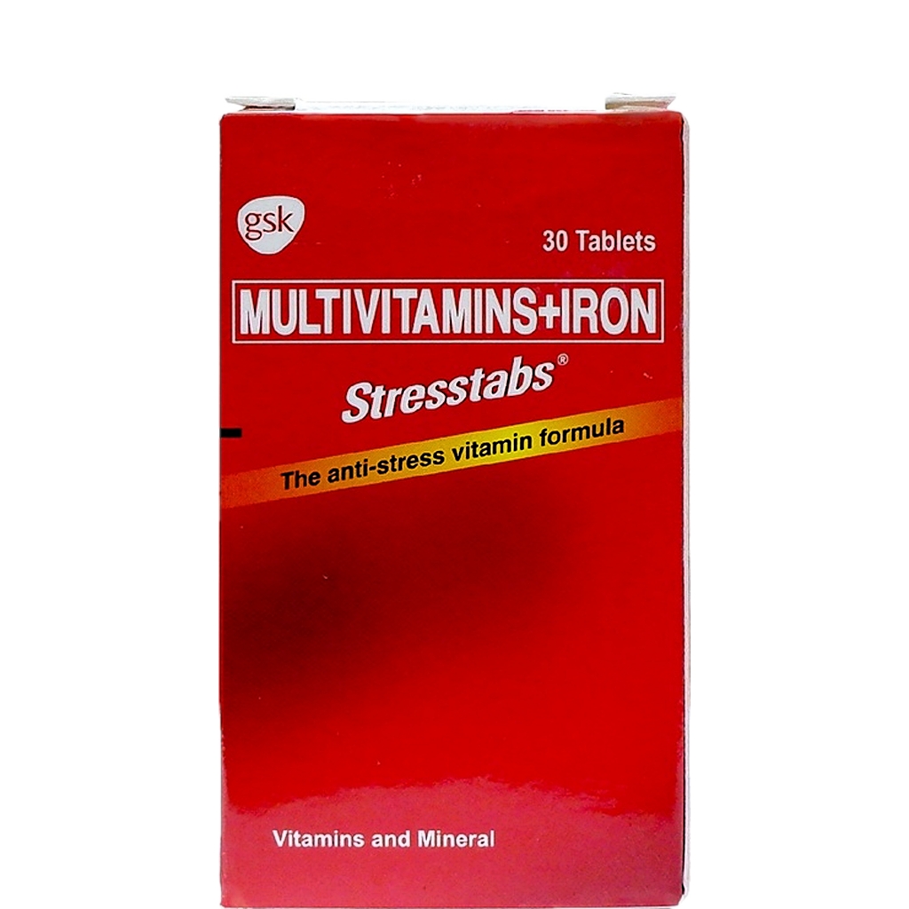 Stresstabs Multivitamins + Iron Tablets - B-Vitamins & Iron for Energ ...