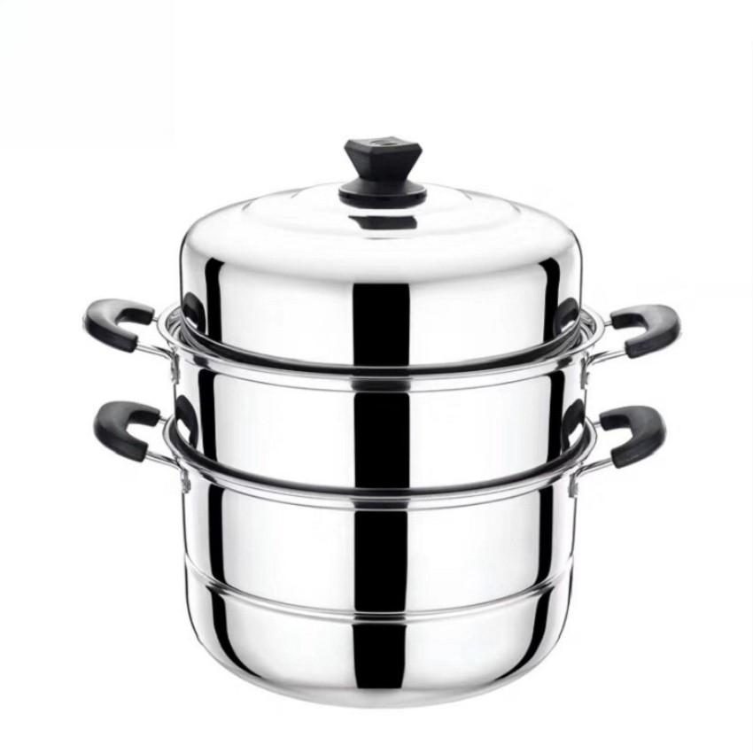 Stainless Steel Steamer Cooking Pot - 3 Layer - Induction Compatibl ...