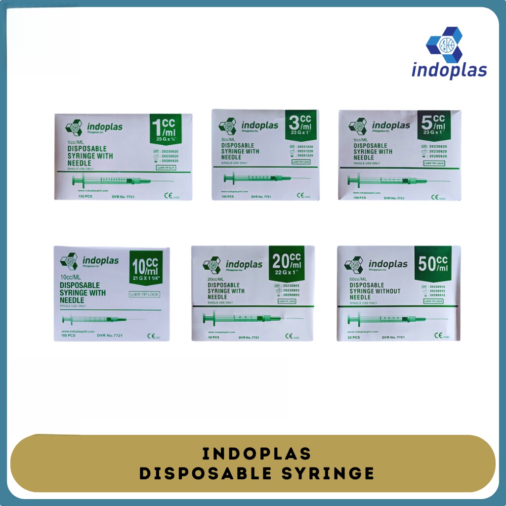 Indoplas Syringe (1cc, 3cc, 5cc, 10cc, 20cc, 50cc-no needle) Sold per ...