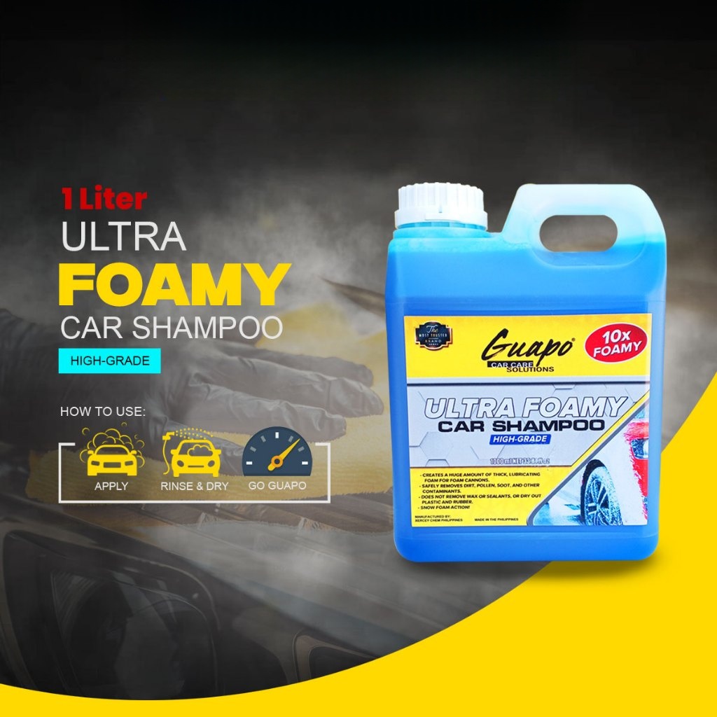Guapo 10x Ultra Foamy High-Grade Car Shampoo for Deep Cleaning 1L ...