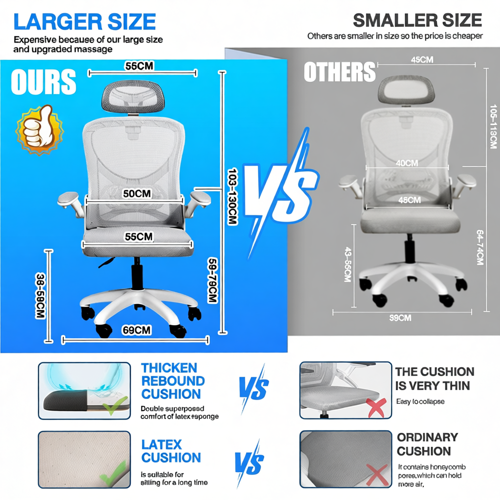 Office Chair Ergonomic Korean Mesh Chair | Shopee Philippines