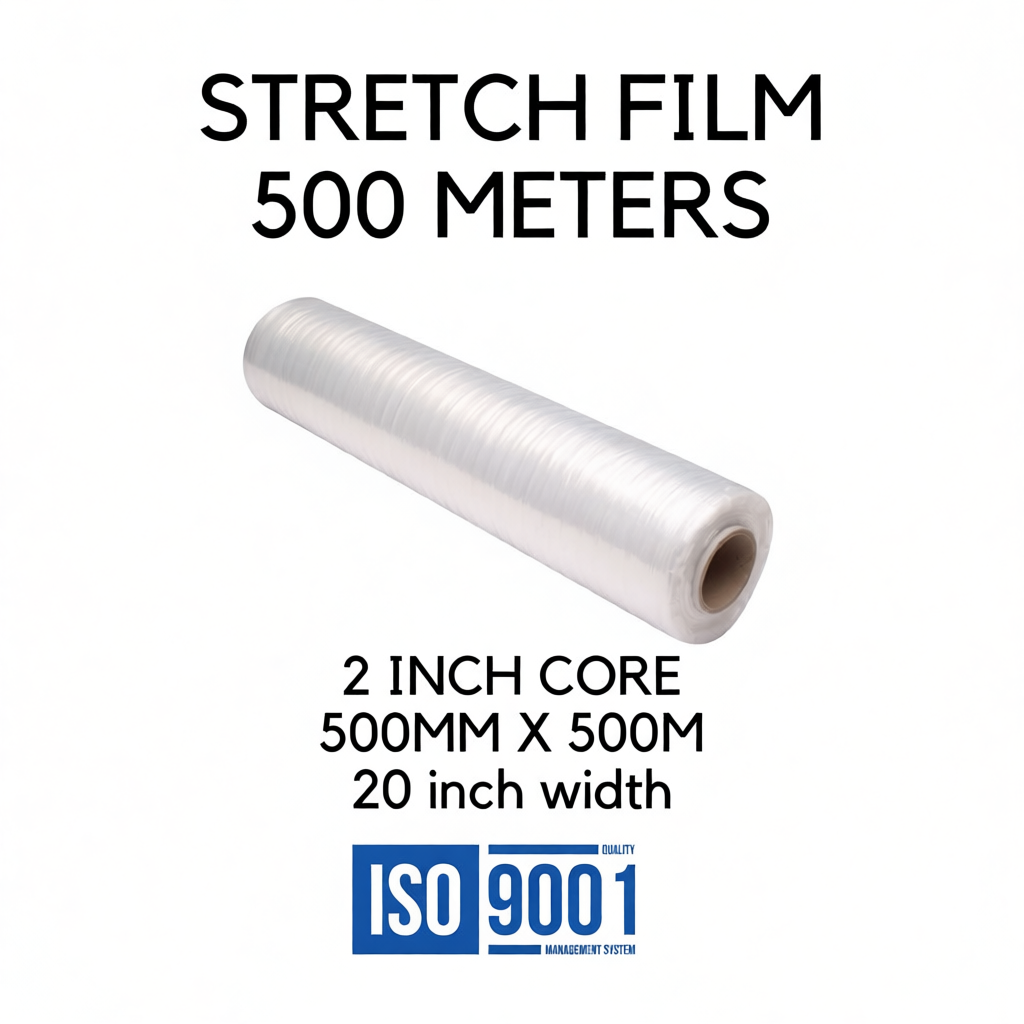 Stretch Film, 20 inches (500mm) wide, 500 meters (500m) | Shopee ...