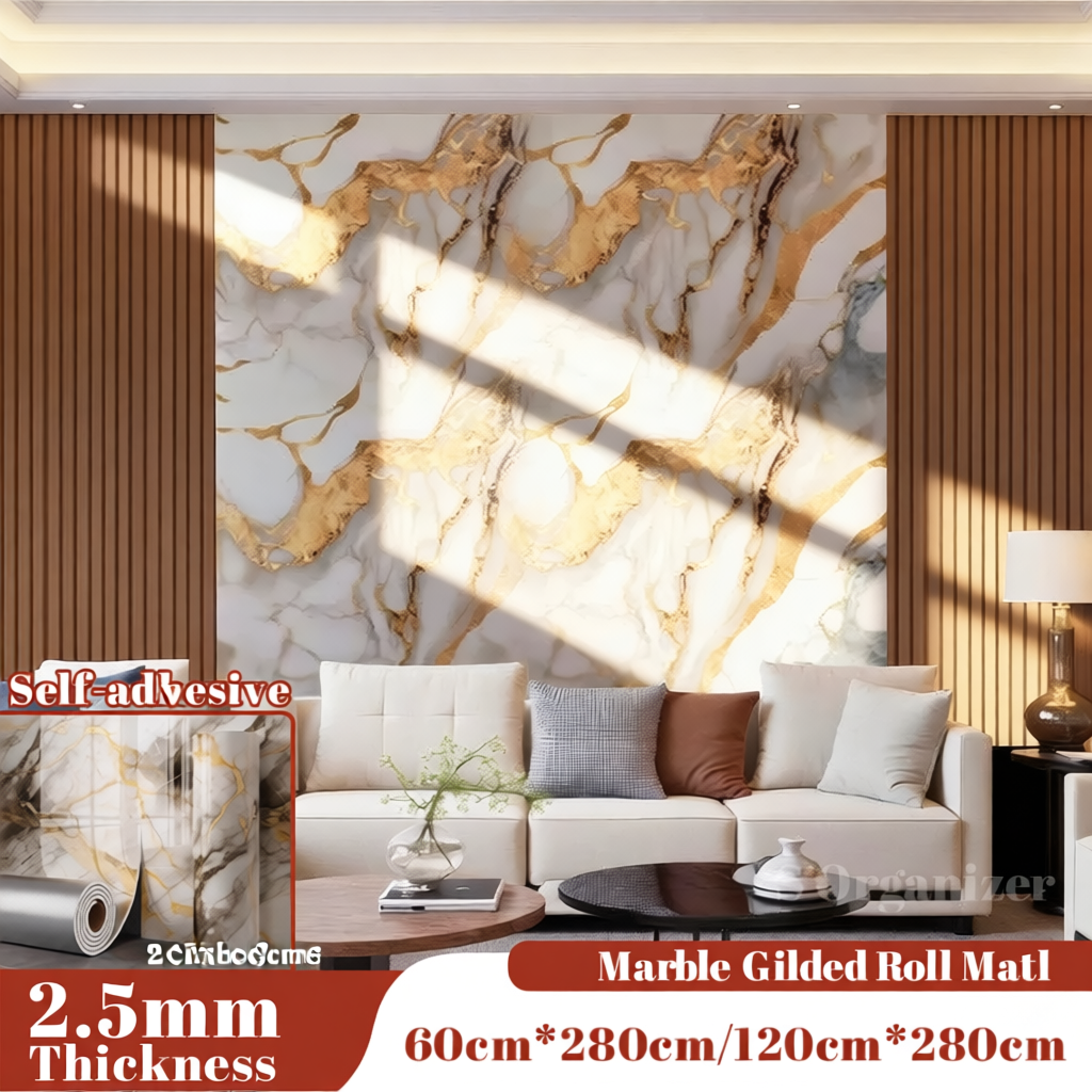 Marble Wallpaper 1.2m x 2.8m Waterproof Self-Adhesive Wall Sticker for ...