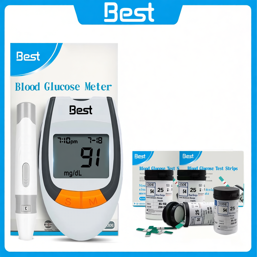 Best GLM-77 Glucmeter Set Blood Glucose Meter with 100 strips & 100 ...