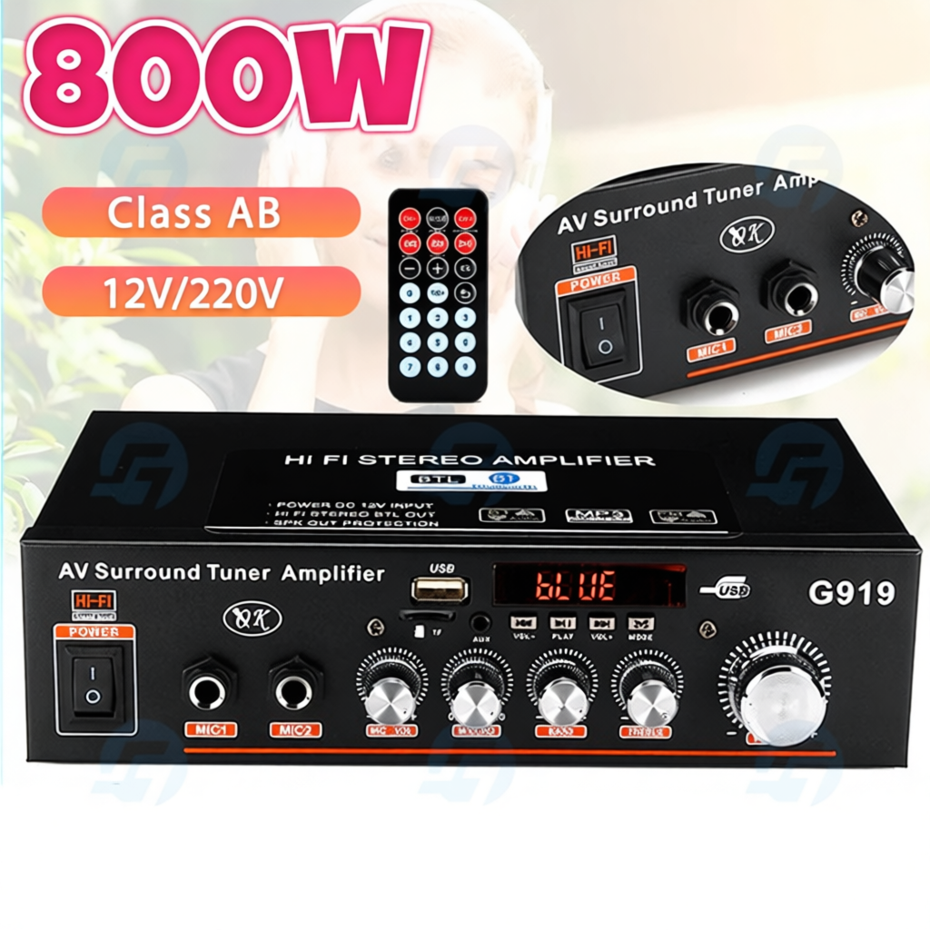 Digital Bluetooth Stereo Amplifier Hifi Fm Radio Usb EU Plug | Shopee ...