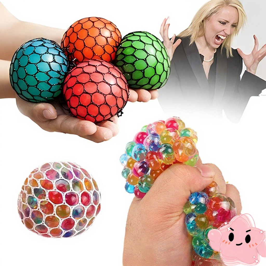 Grape Mesh Squeeze Ball – Pop-It Fidget Stress Toy for Kids & Adults ...