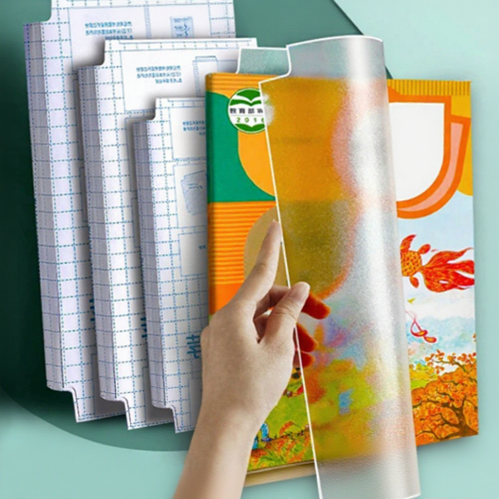 10 Sheets Self-Adhesive Transparent Book Wrapper - Waterproof ...