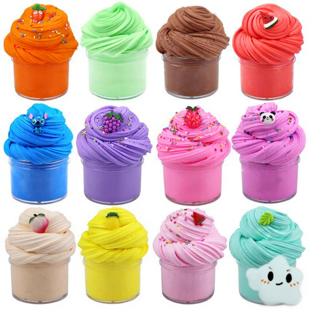 SmileToys Fruit Cake Slime Kit, DIY Fluffy Floam Clay Toy for Kids and ...