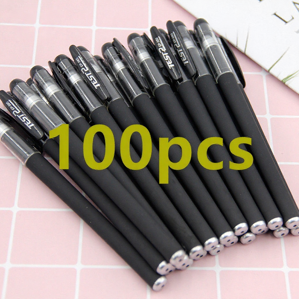 100pcs Black Ink Gel Ballpoint Pens 0.5mm with Refills – School ...