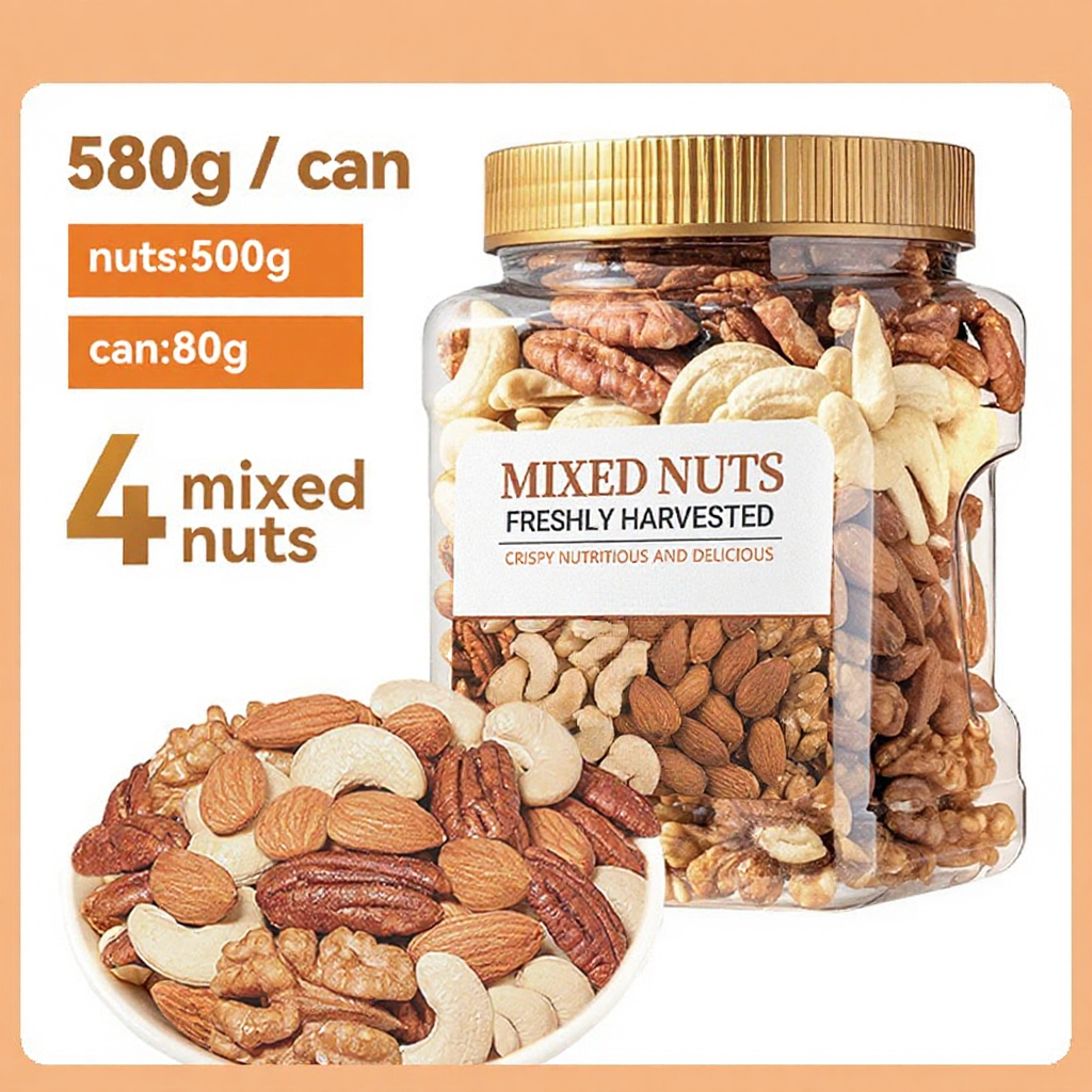 4 In 1Pure Mixed Nuts daily - healthy office home snack | Shopee ...