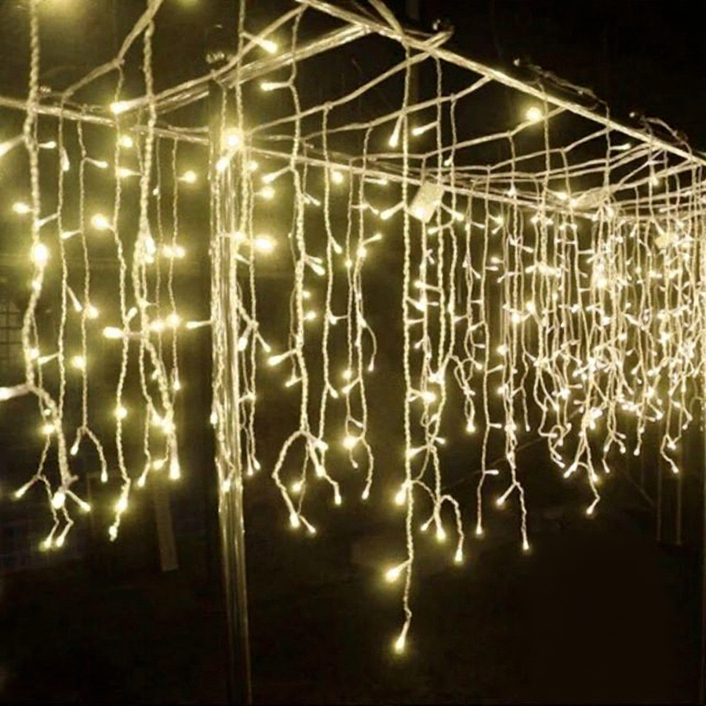 Waterproof LED Icicle String Curtain Lights with Controller | Shopee ...