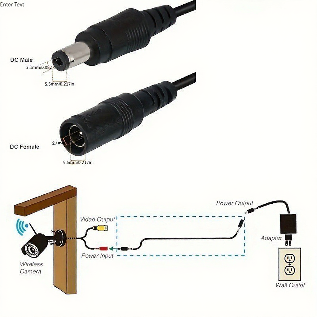 DC Power Extension Cable 15M/20M Jack Socket 5.5mmx2.1mm Male Plug For ...