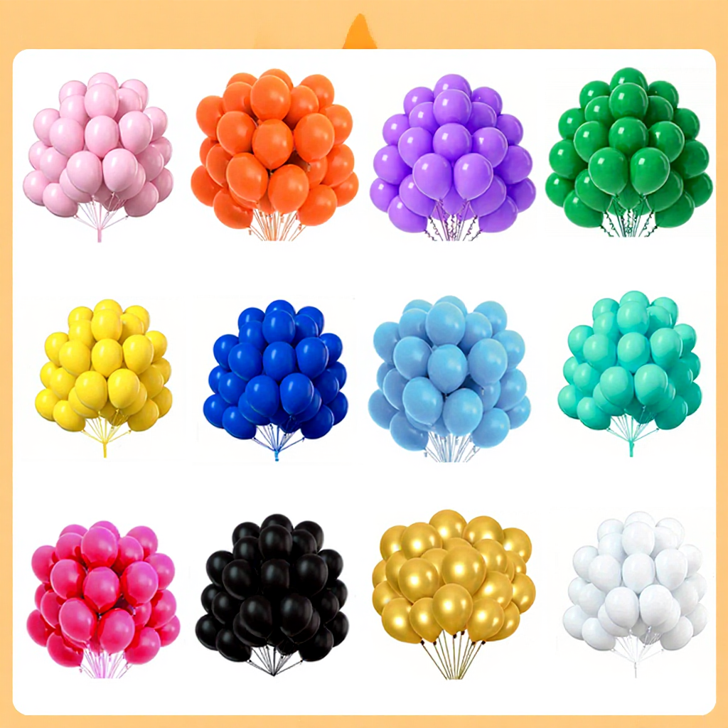 50Pcs 10 Inch Durable Rubber Balloons for Party Decorations | Shopee ...