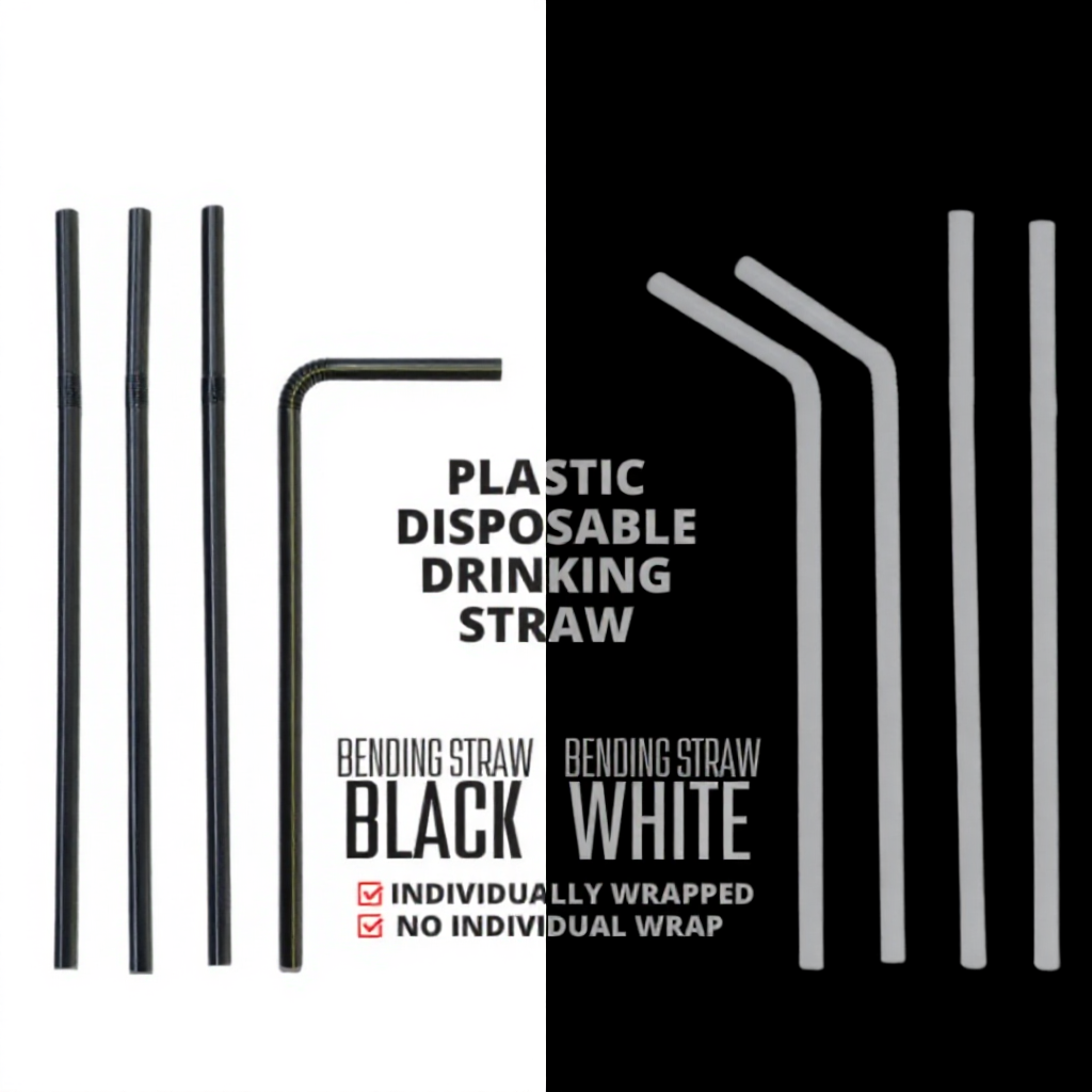 100 Food-Grade Plastic Bending Straws – Safe and Durable for Everyday ...