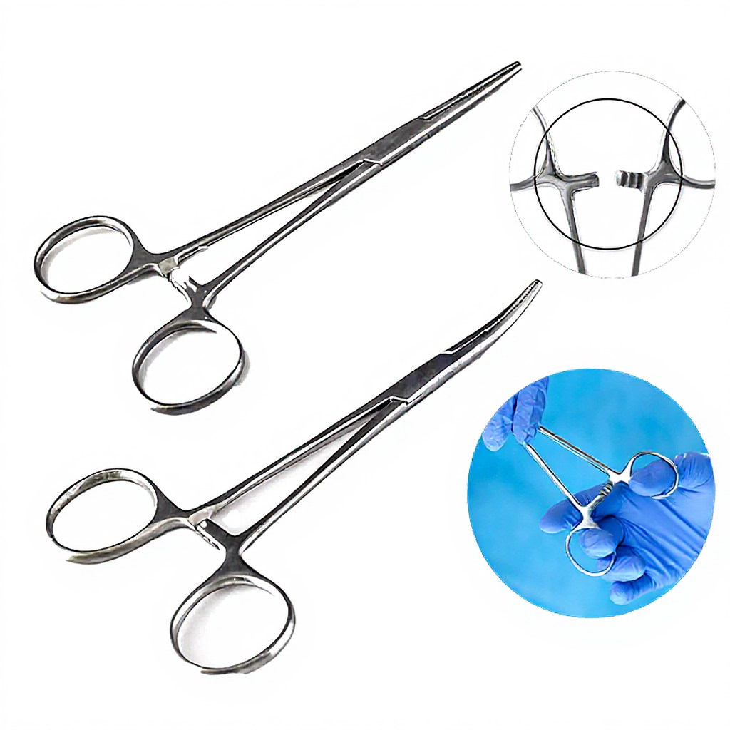 Straight/Curve Hemostatic Forceps Stainless Kelly Locking Clamp ...