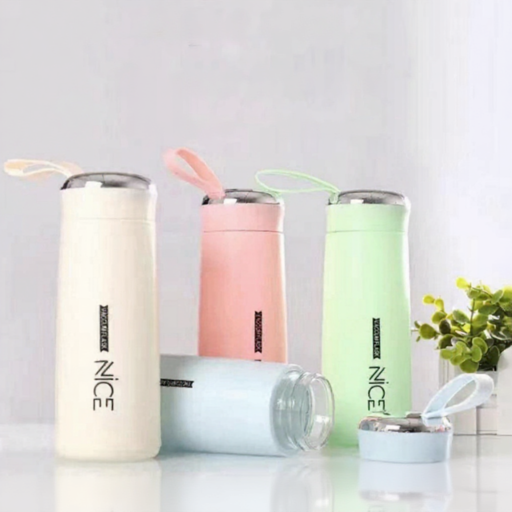 Nice Cup Double-Layer Aqua Flask – Leakproof Glass Tumbler with ...