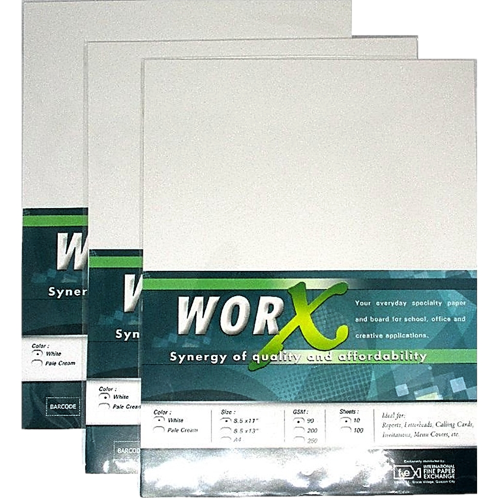 Worx Specialty Board Paper – 1 Pack, 90/180/200/250gsm, White or Pale ...