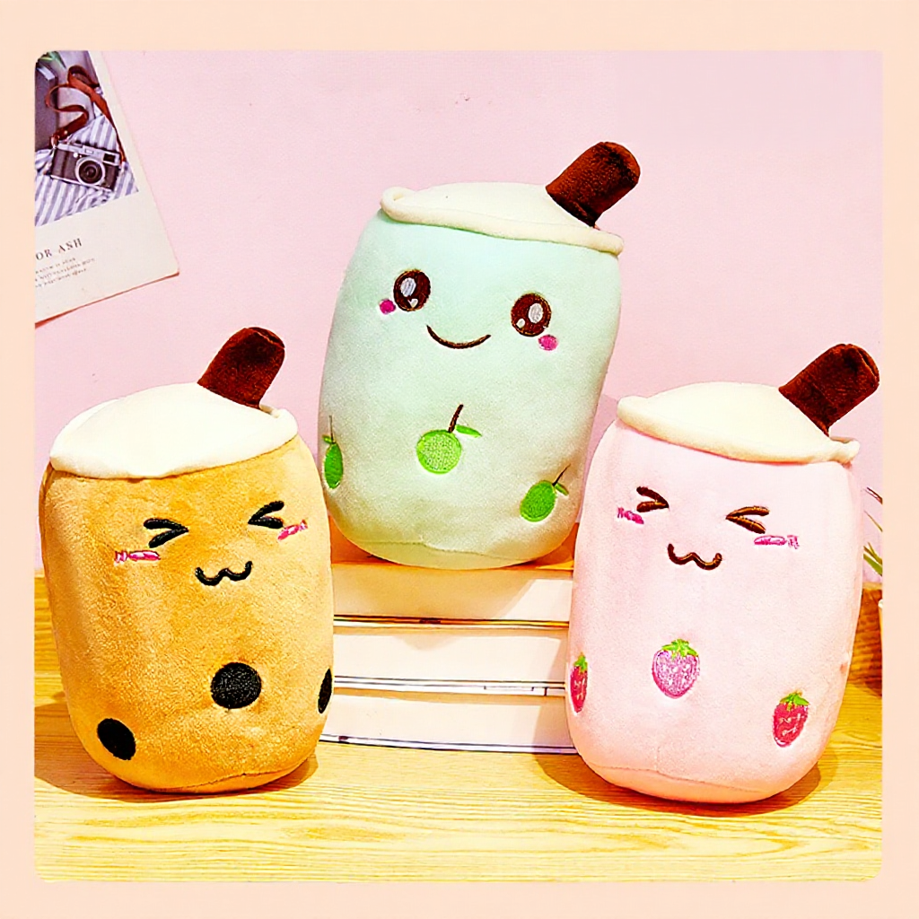 MilkTea Pearl Tea Fruit Shake Stuff Toy Milk tea Bubble Tea plush toy ...