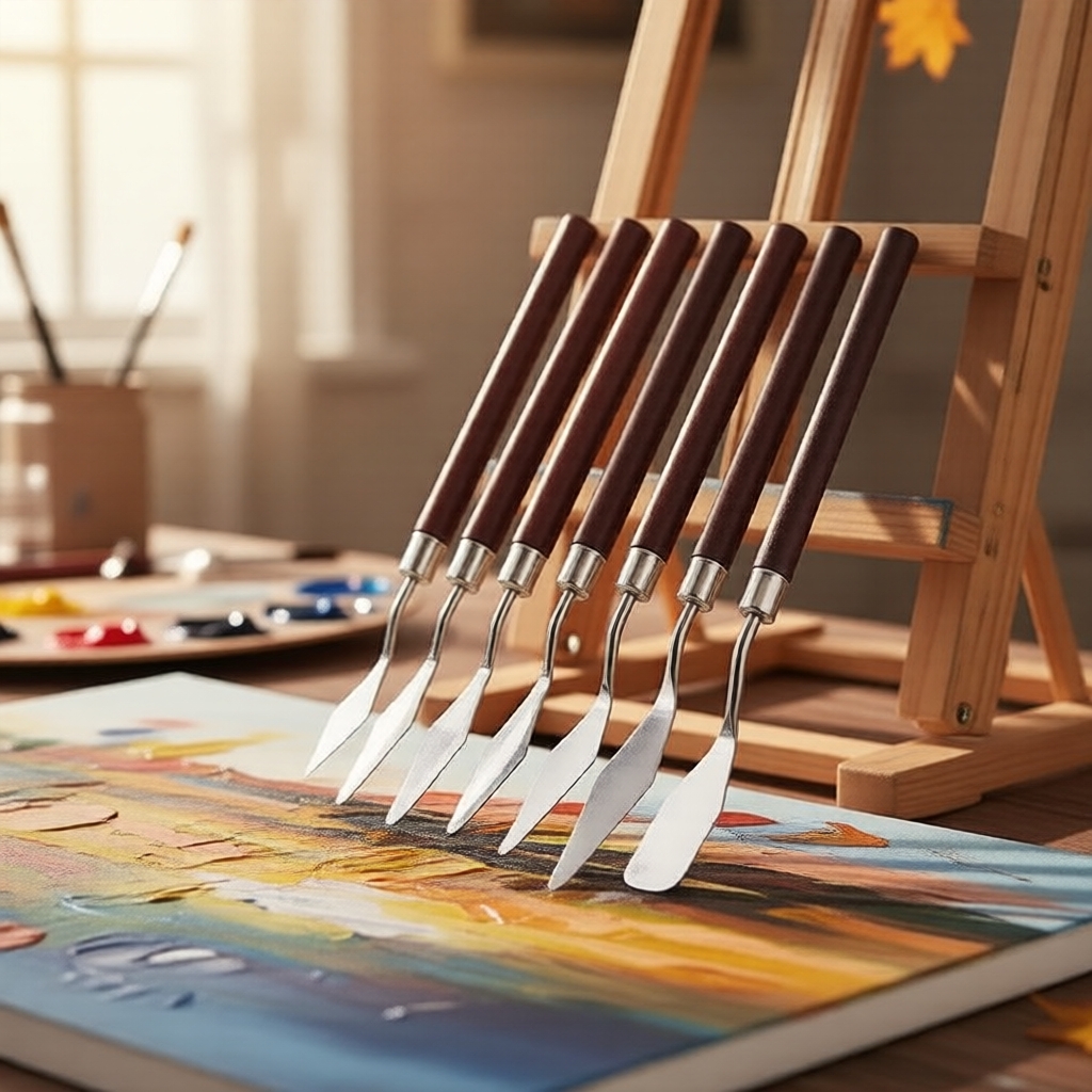 7-Piece Stainless Steel Oil Painting Knives Set for Artist Crafts ...