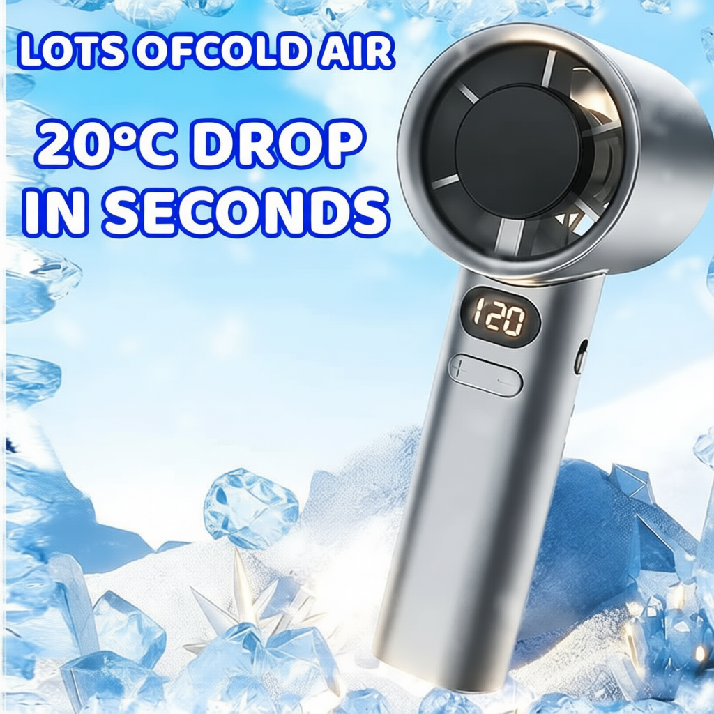 Handheld Turbo Fan Portable 4000mAh Rechargeable Strong Wind 100 Gear ...