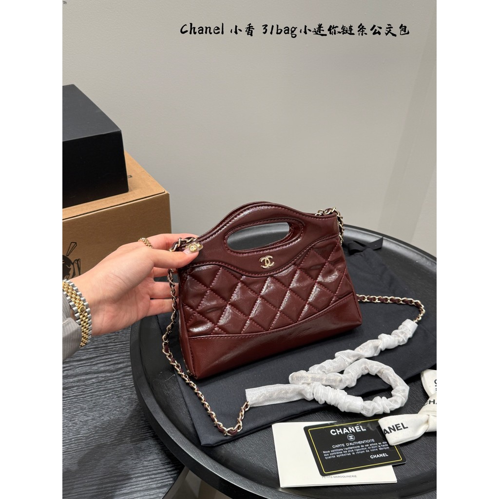 Chanel66999 Chanel 31bag Small Mini Chain Briefcase Wine Red ...