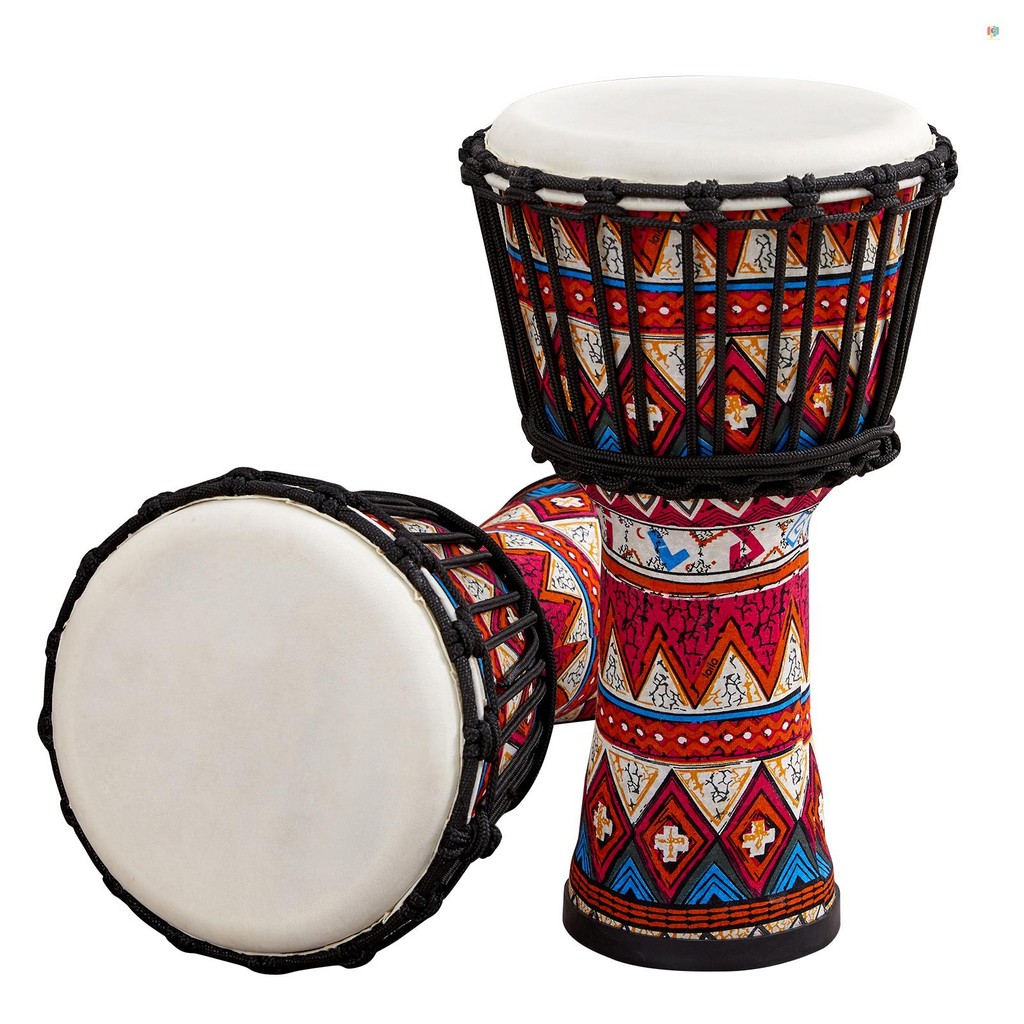 cameraworld 8 Inch Portable African Drum Djembe Hand Drum with Colorful ...