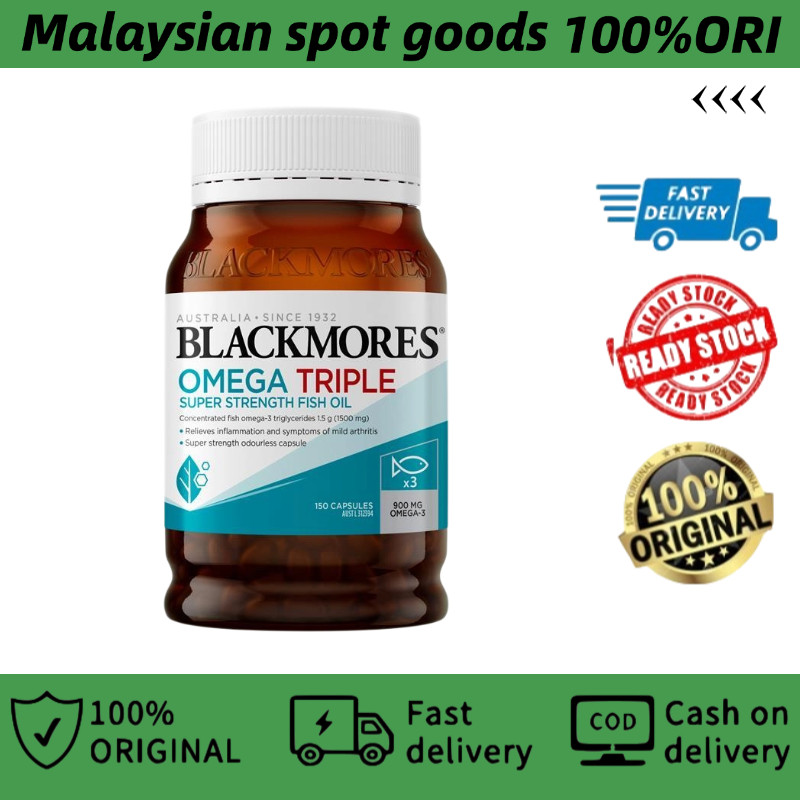 "Blackmores OMEGA TRIPLE Super Strength Fish Oil - 150 Capsules, 900 mg ...