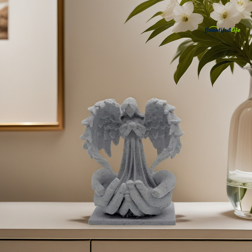 Beautifullife Guardian Angel Figurine 3D Printed Angel Statue Desktop ...