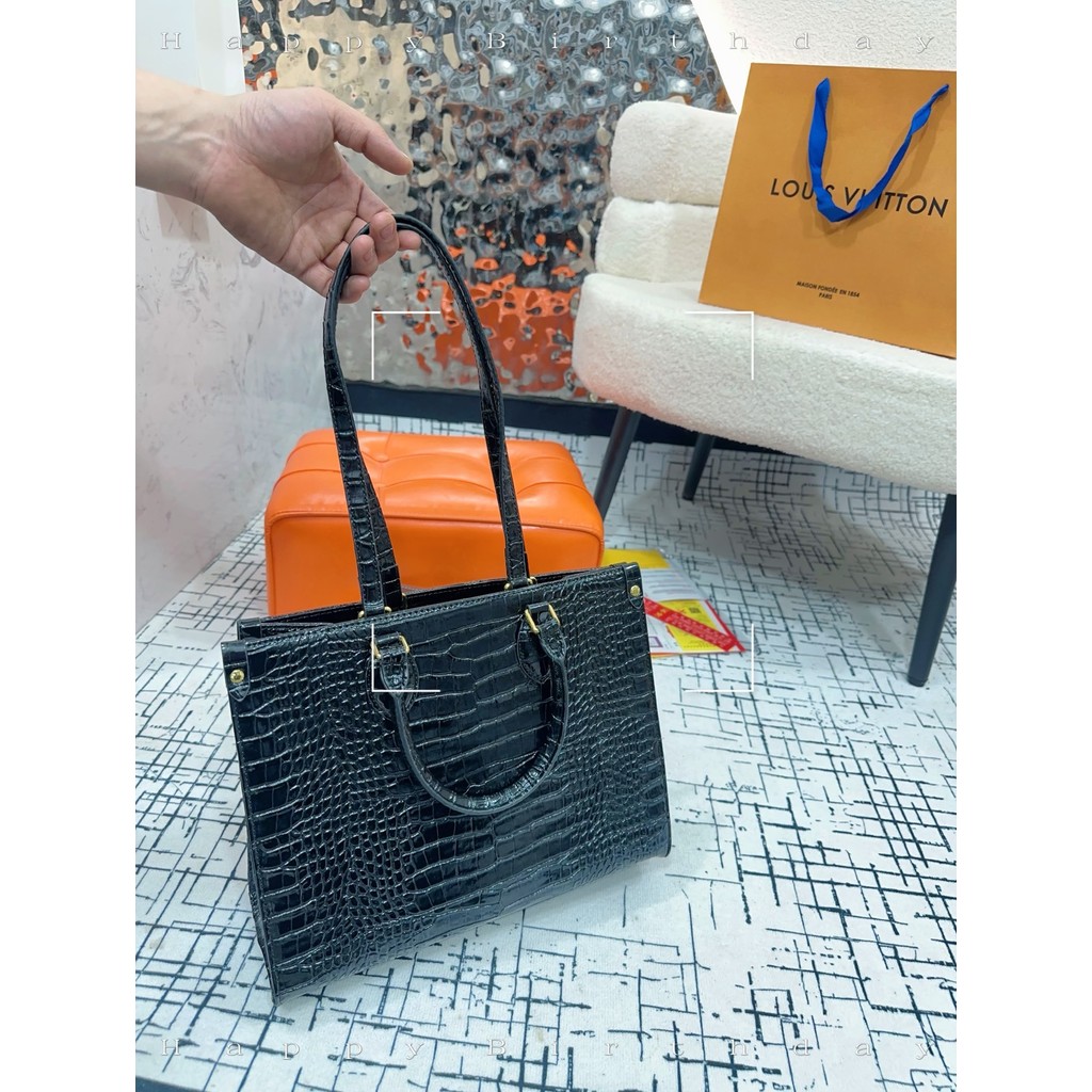 LVF1034 Crocodile Pattern Handbag Classic Black Fashionable All-Match ...