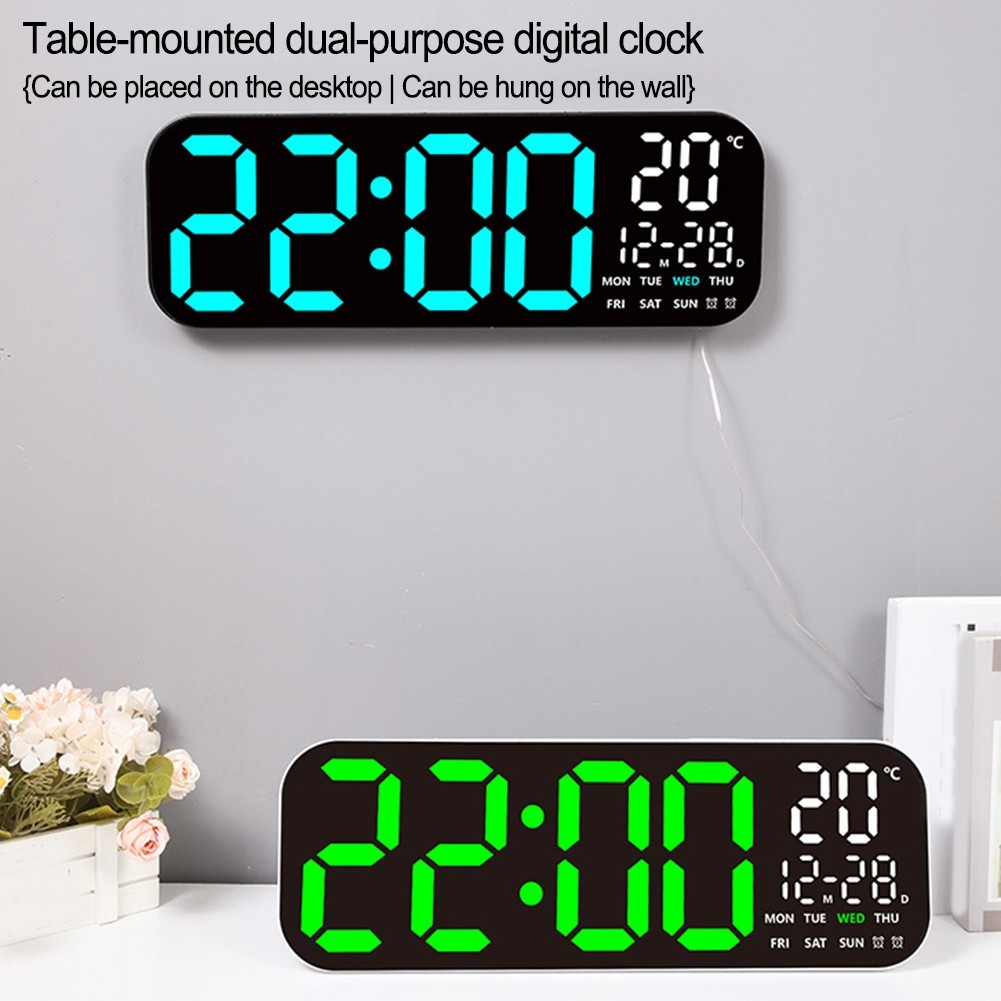 Digital Wall Clock Timer, 24-Hour Indicator, 2 Alarms, for Living Room ...