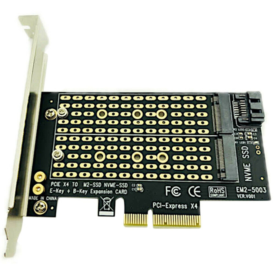 PCI-E to M.2 Adapter PCIE x4 x8 x16 NVMe SATA Dual SSD PCI Express ...