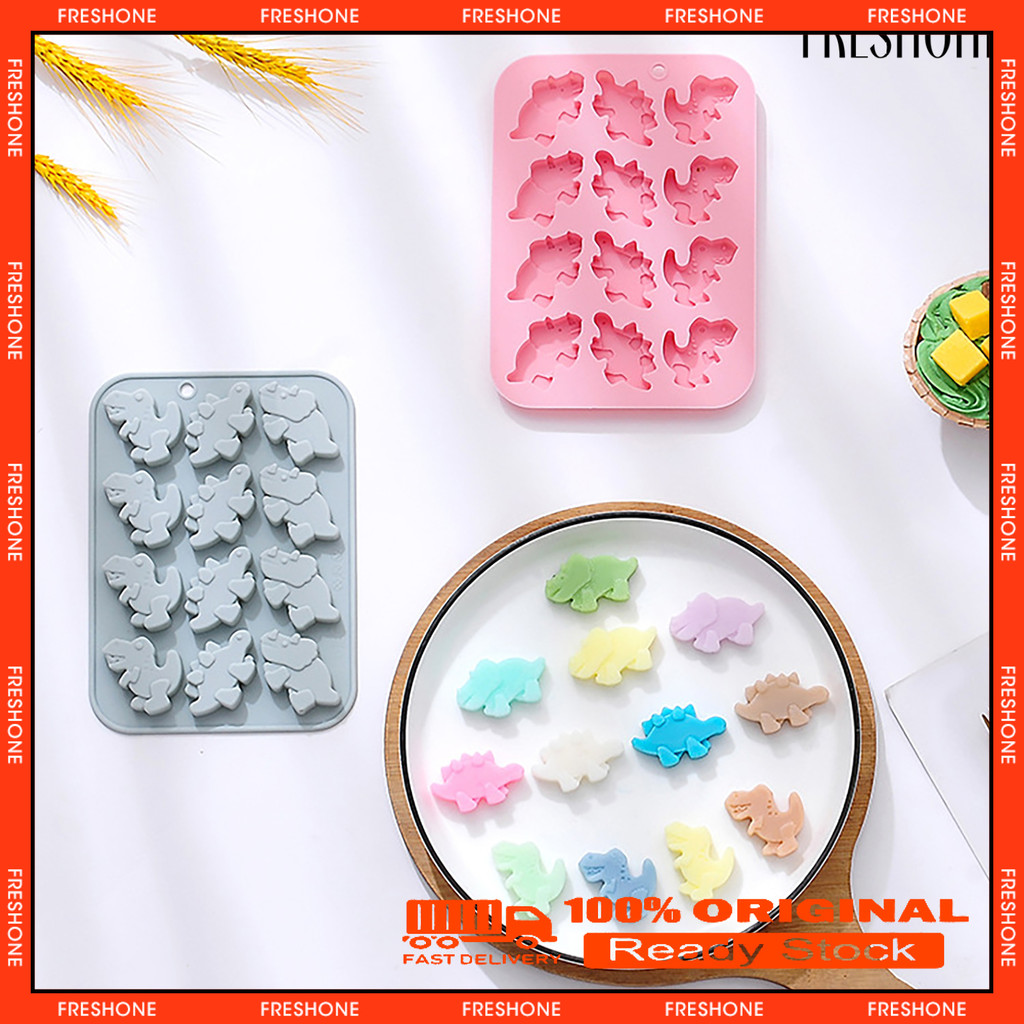 COD Ice Mold Silicone Tray 12 Cavity 3 Dinosaur Shapes Food Grade ...