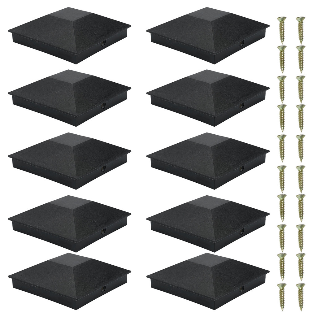 10 Pack 102*102mm(4*4inch) Wood Fence Post Caps Plastic Deck Post Caps ...