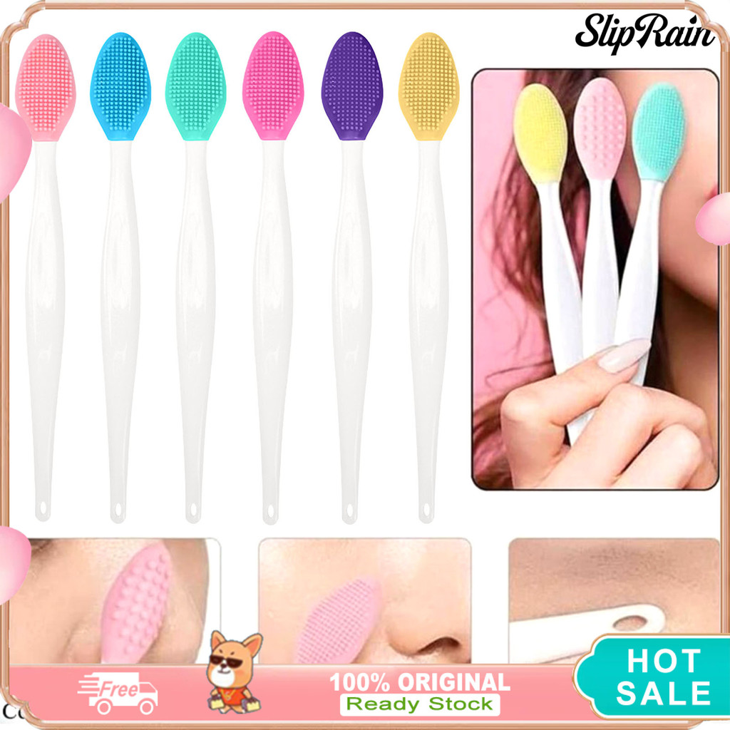 [COD]♥6Pcs/Set Silicone Pore Cleaning Brush Portable Travel Double-Sided Exfoliating Lip Nose ...