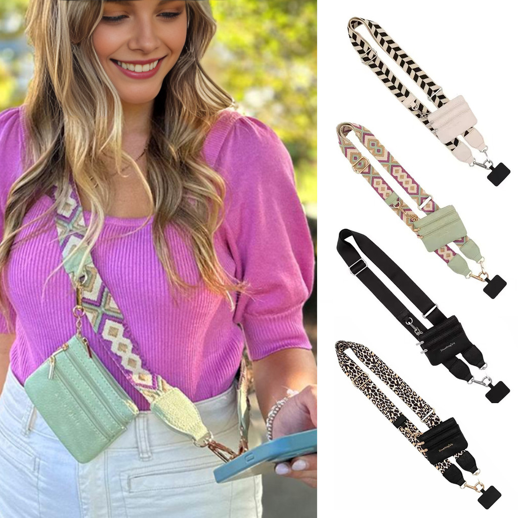 Suppmodel☚ Cell Phone Strap with Zipper Pouch Clip And Go Strap for ...