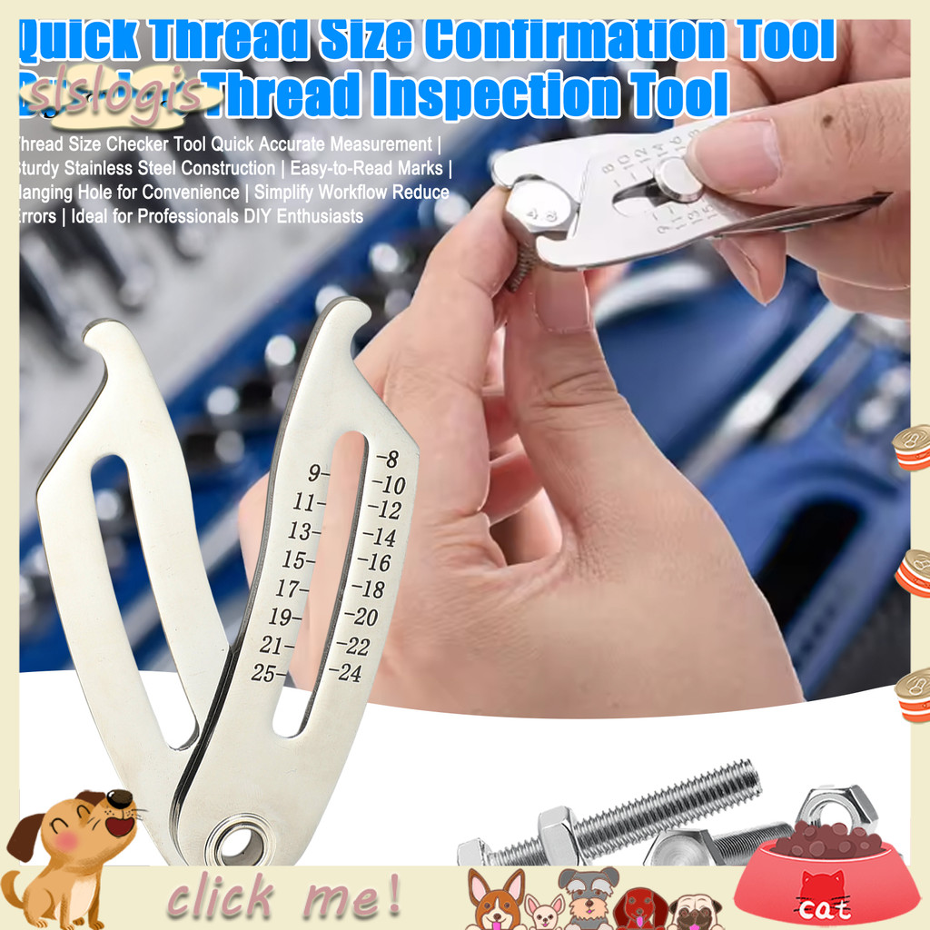 SGW 1/2Pcs Portable Thread Size Checker Heavy Duty Stainless Steel ...