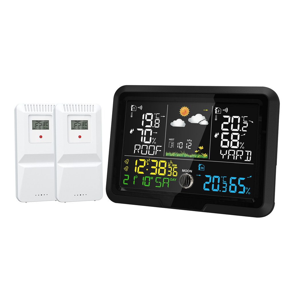 Weather Station Digital Thermometer with Sensor HD VA Display Home ...