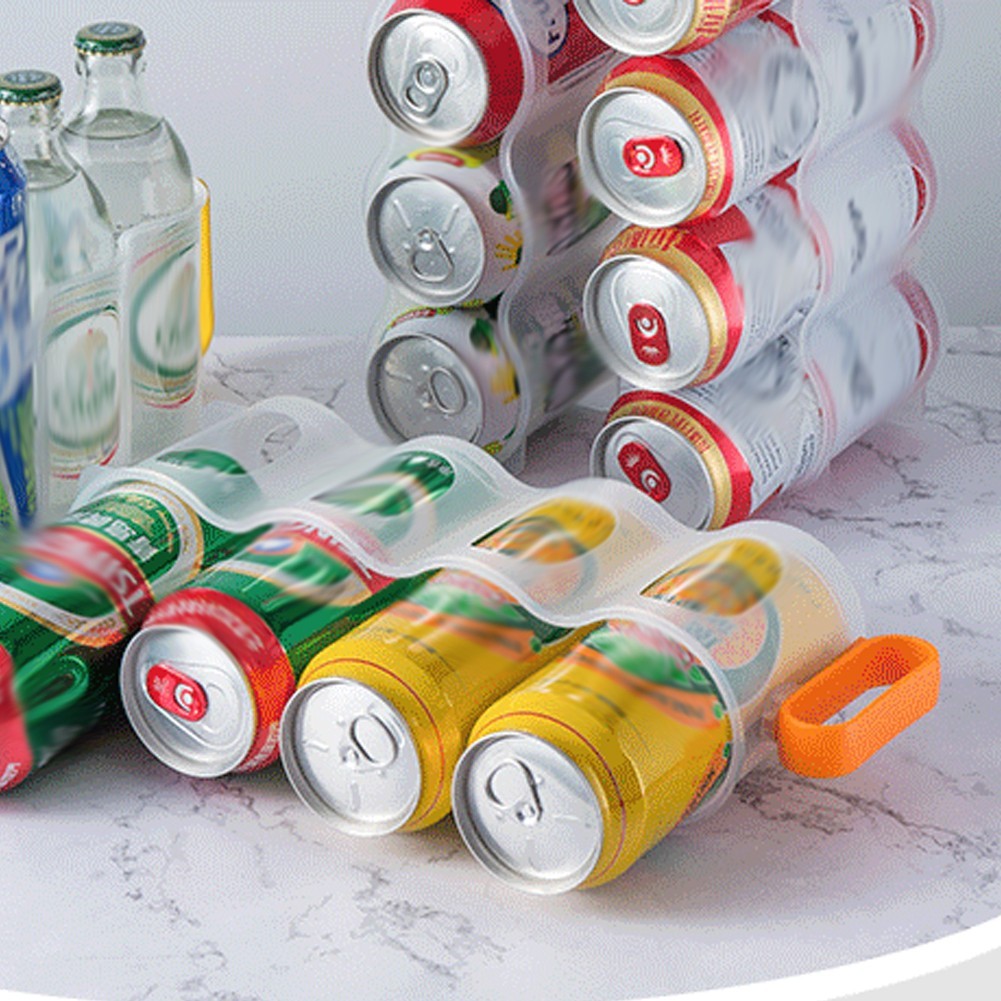 【BEST HOT】Refrigerated Can Rack Fridge Beer Storage Box Drink Organizer Shelf Hand-held | Shopee ...