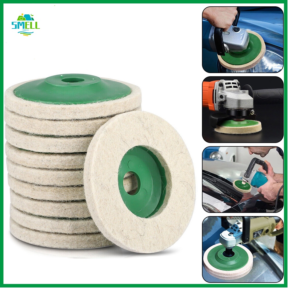 【smelling】 10PCs 100mm 4 Inch Wool Buffing Angle Grinder Wheel Felt ...