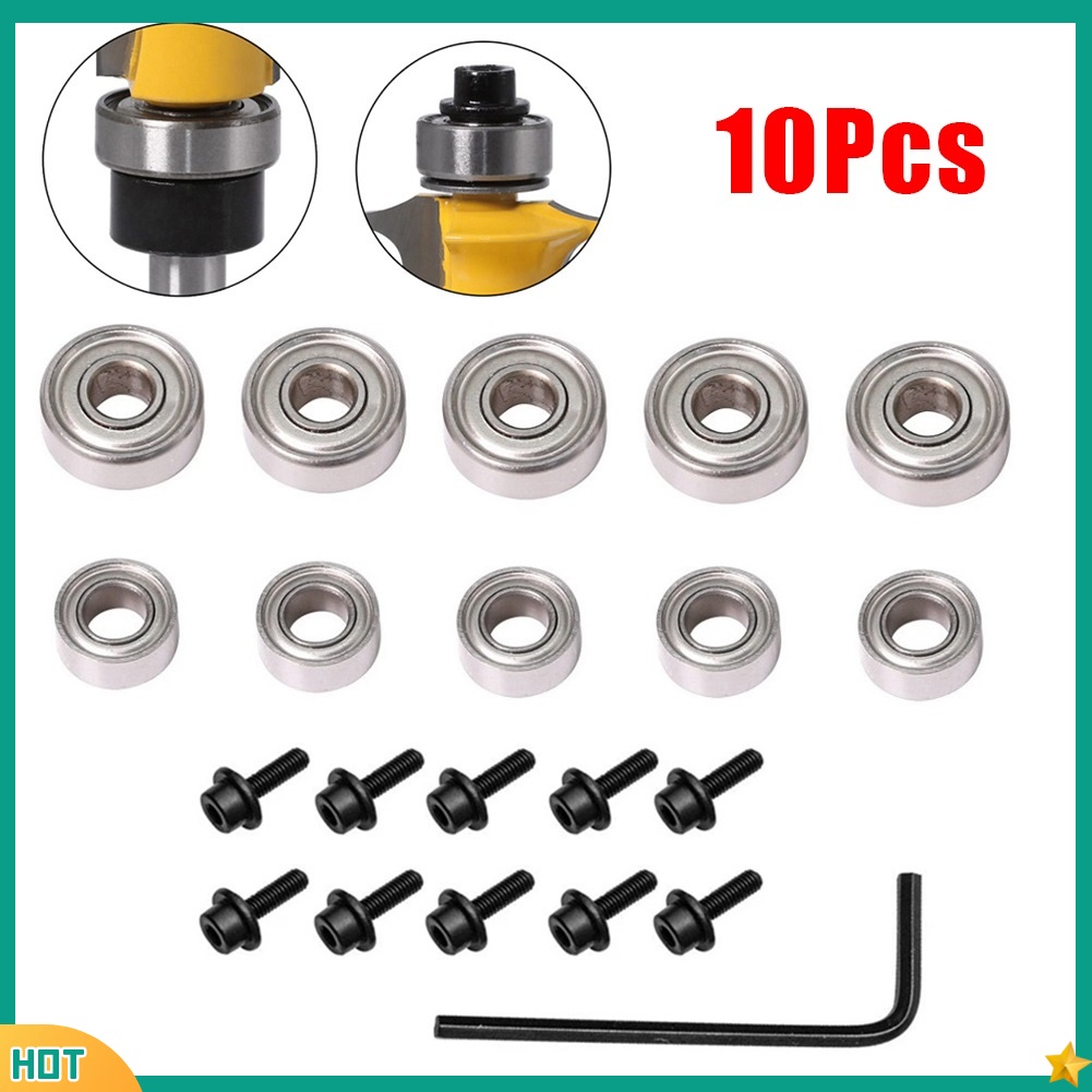 【smelling】 10pcs Router Bits Top Mounted Ball Bearings Guide For Router ...