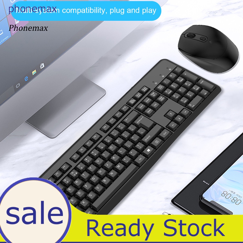 Phonemax KM63 Wireless Keyboard Mouse Set Ergonomic Mechanical Feel ...