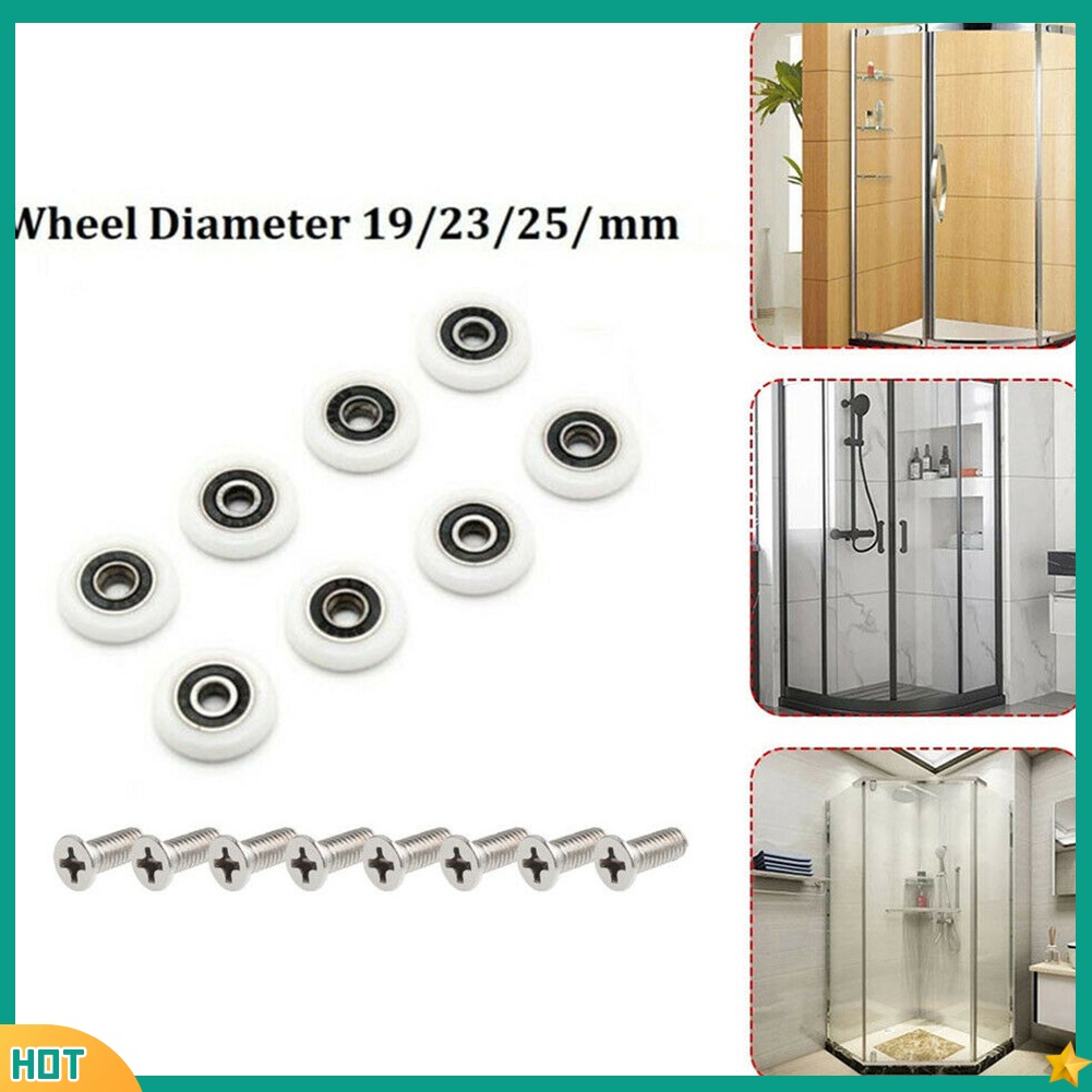 【smelling】 8Pcs Replacement Shower Door Roller Runner Wheels 19/23/25mm ...