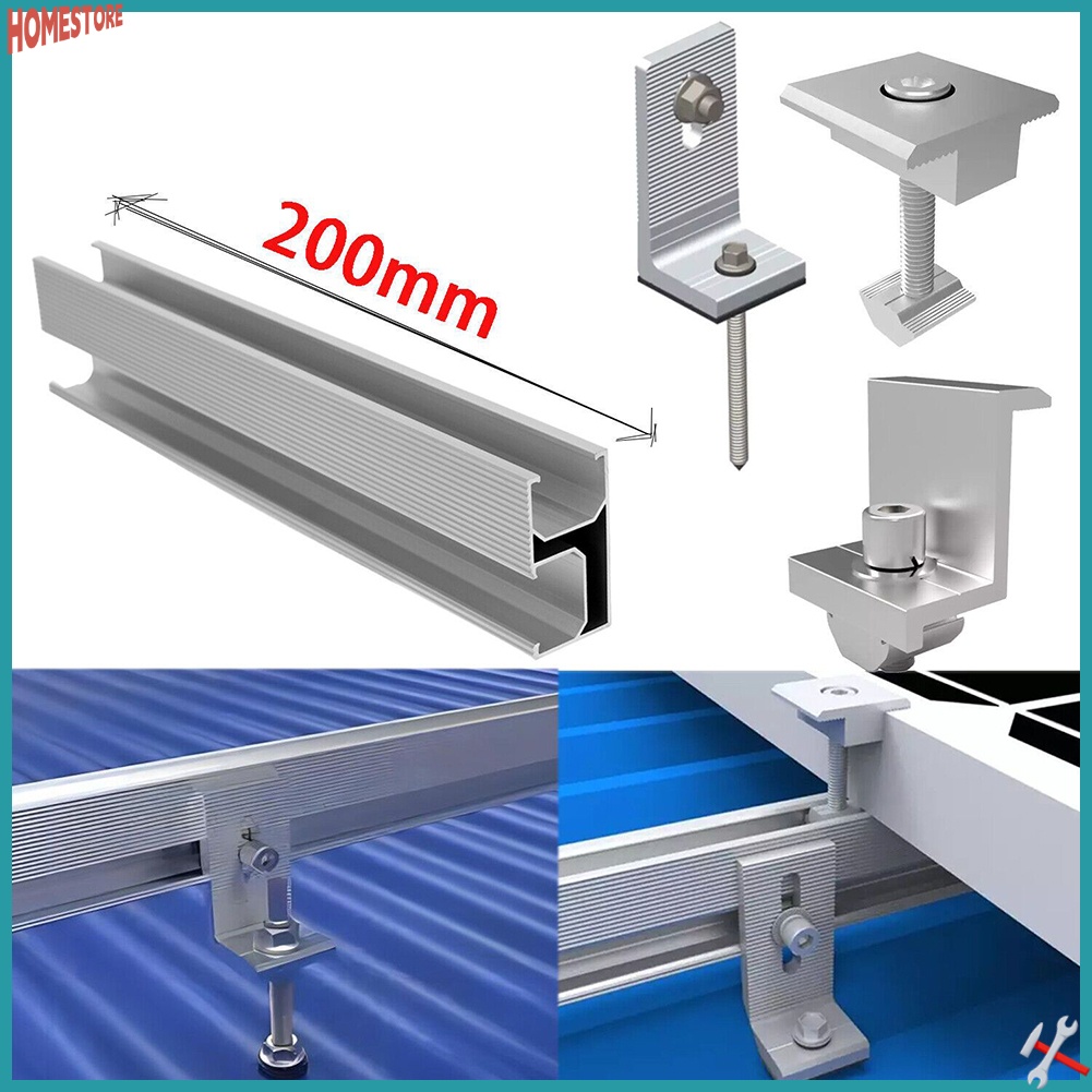 [HS321] Solar panel PV profile Alu mounting rail Flat roof Metal roof ...