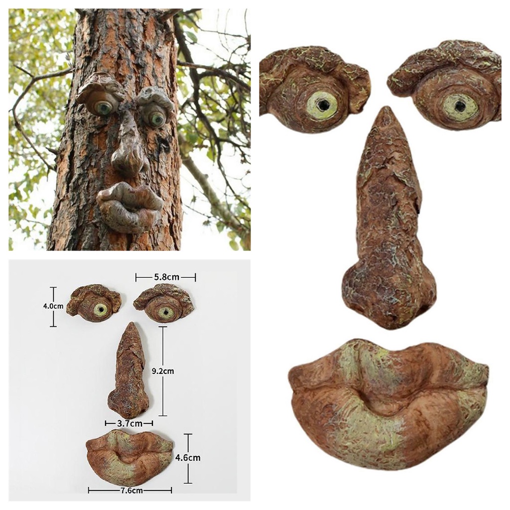 Funny Old Man Tree Hugger Sculpture Whimsical Garden Yard Outdoor Face ...