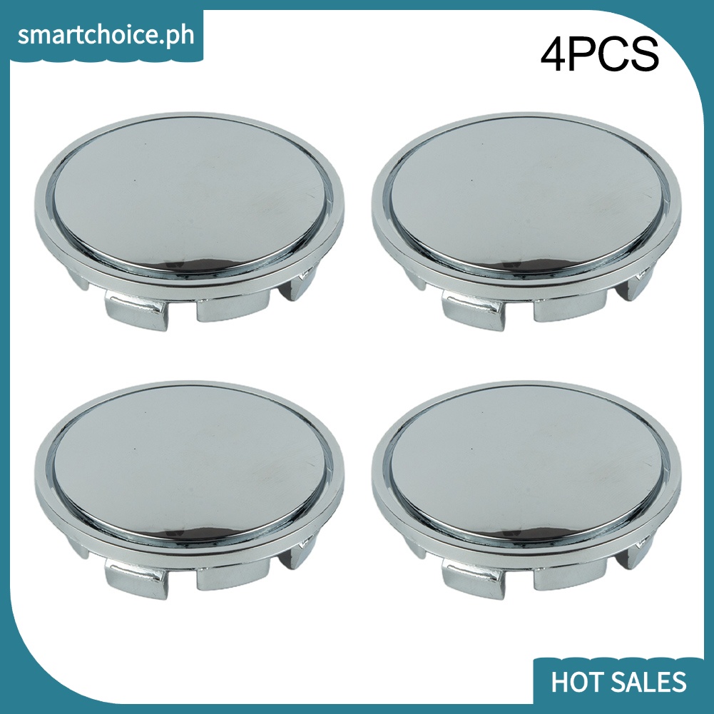 [SMT] 4pcs Set 65mm Universal ABS Chrome Car Wheel Center Tyre Rim Hub ...