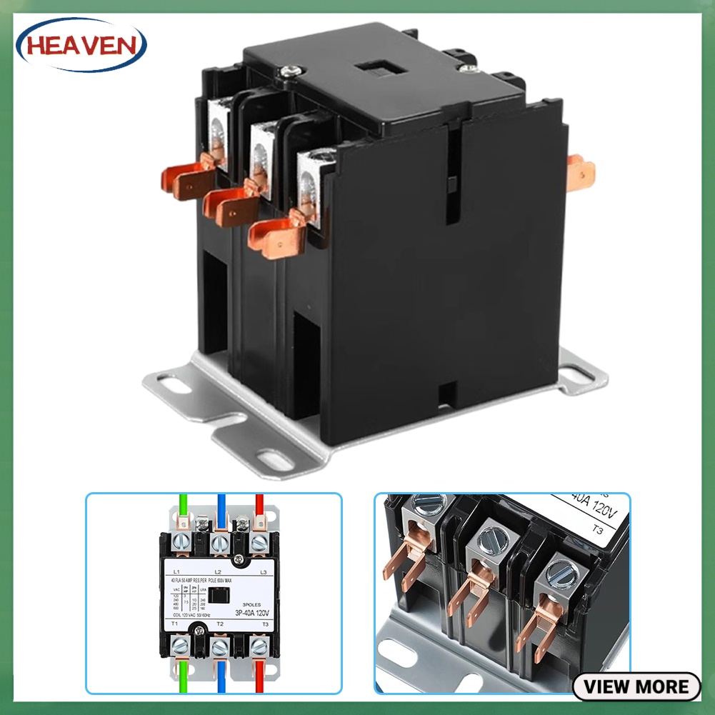 HVAC Motor Contactor AC Air Conditioner Replacement Relay 3 Pole 25/32 ...
